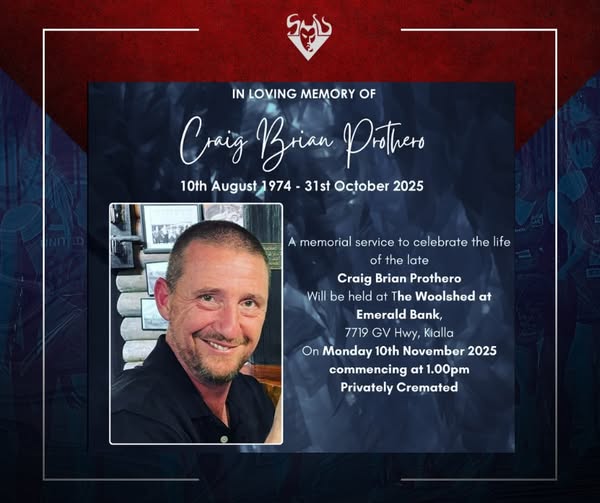 Craig Prothero Death, Beloved Club Manager From Mooroopna, Craig ...